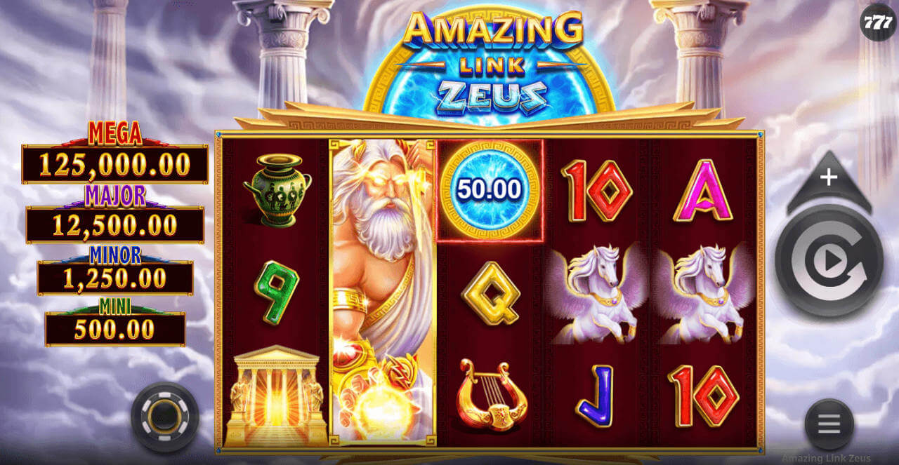 Juega ahora la slot Amazing Link Zeus | playuzu.es